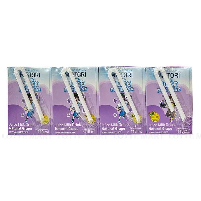 Lốc 4 Hộp Thức Uống Sữa Trái Cây TH True Juice Milk Mistori Vị Nho 110ml