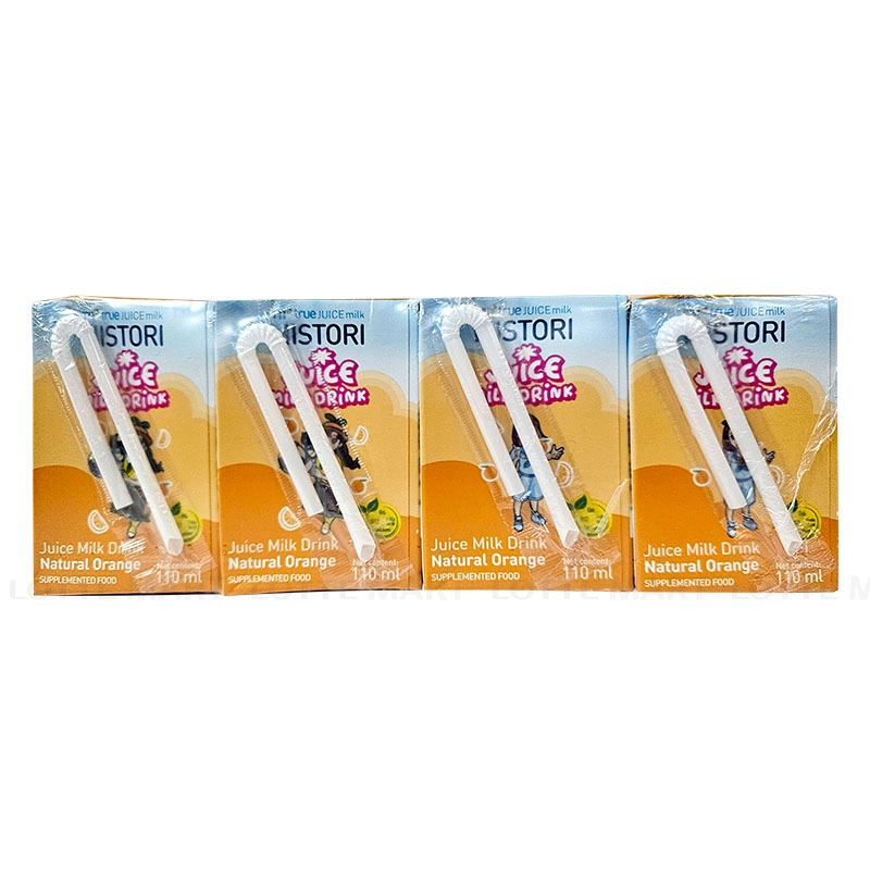 Lốc 4 Hộp Thức Uống Sữa Trái Cây TH True Juice Milk Mistori Vị Cam 110ml