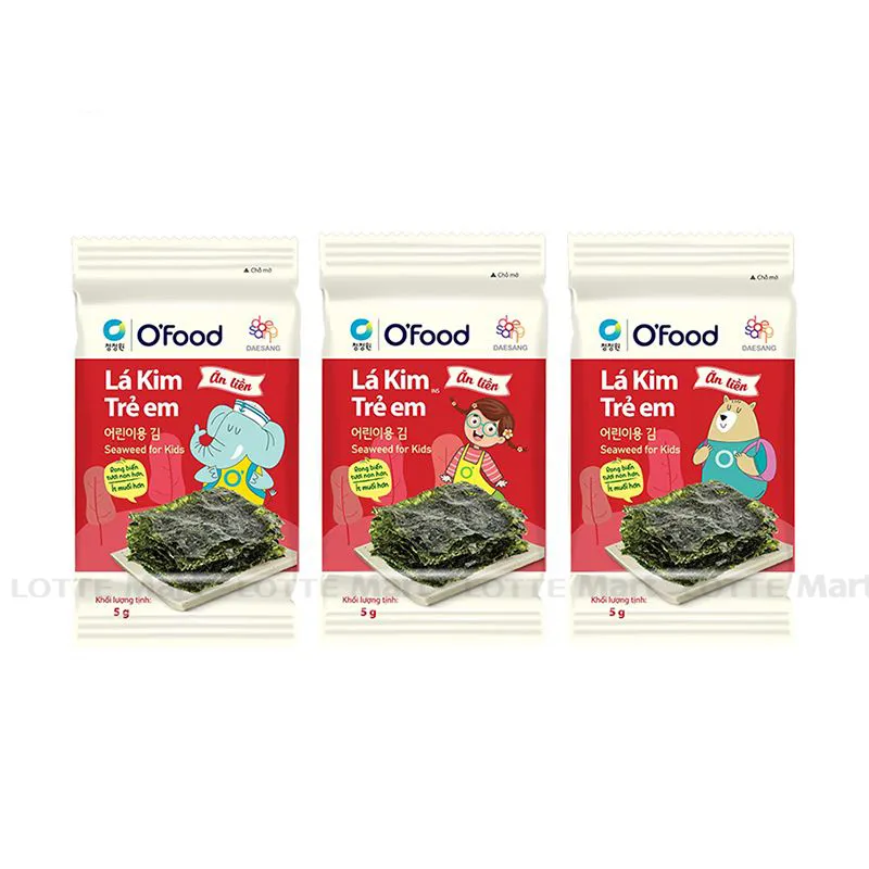 Lốc 3 Gói Rong Biển Ăn Liền Trẻ Em O'Food 5g