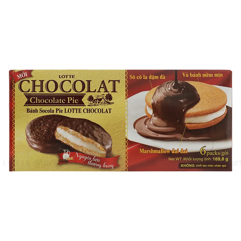 Bánh Lotte Chocolat Socola Pie 6 Cái Hộp 169.8g