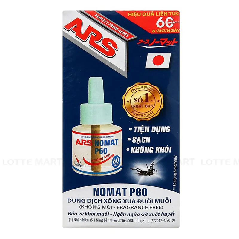 Dung Dịch Xông Đuổi Muỗi ARS Nomat P60 Chai 45ml