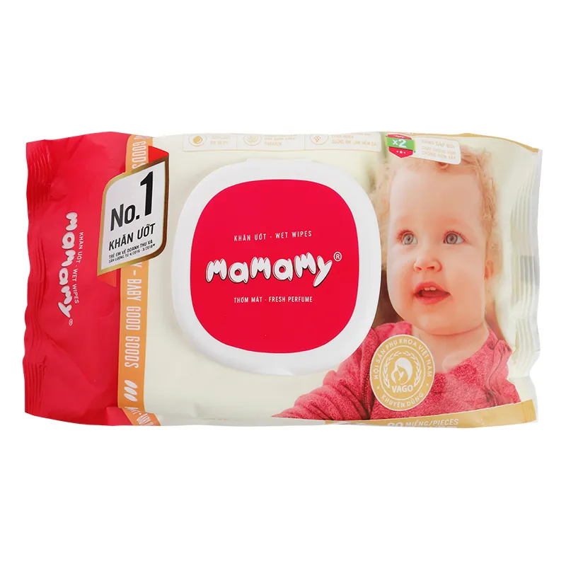 Khăn Ướt Em Bé Mamamy Thơm Mát 80 Miếng