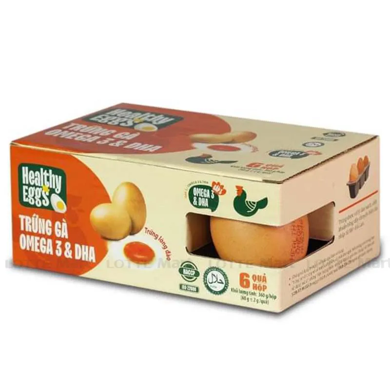 Trứng gà Vĩnh Thành Đạt Vitamin E hộp 6 quả 360g (ea)