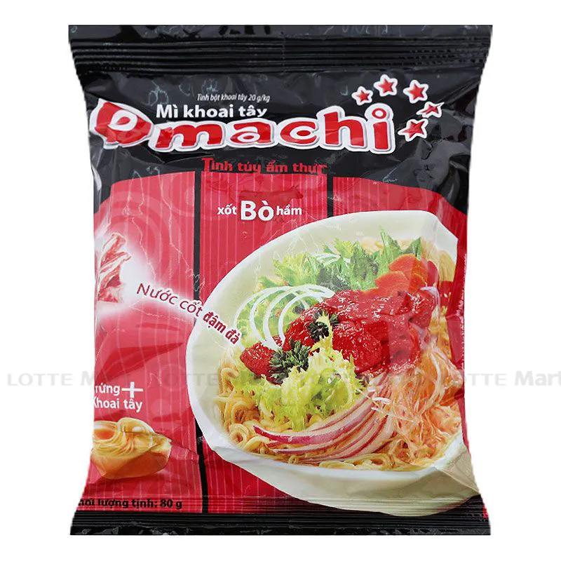 Mì Omachi Xốt Bò Hầm Gói 80G