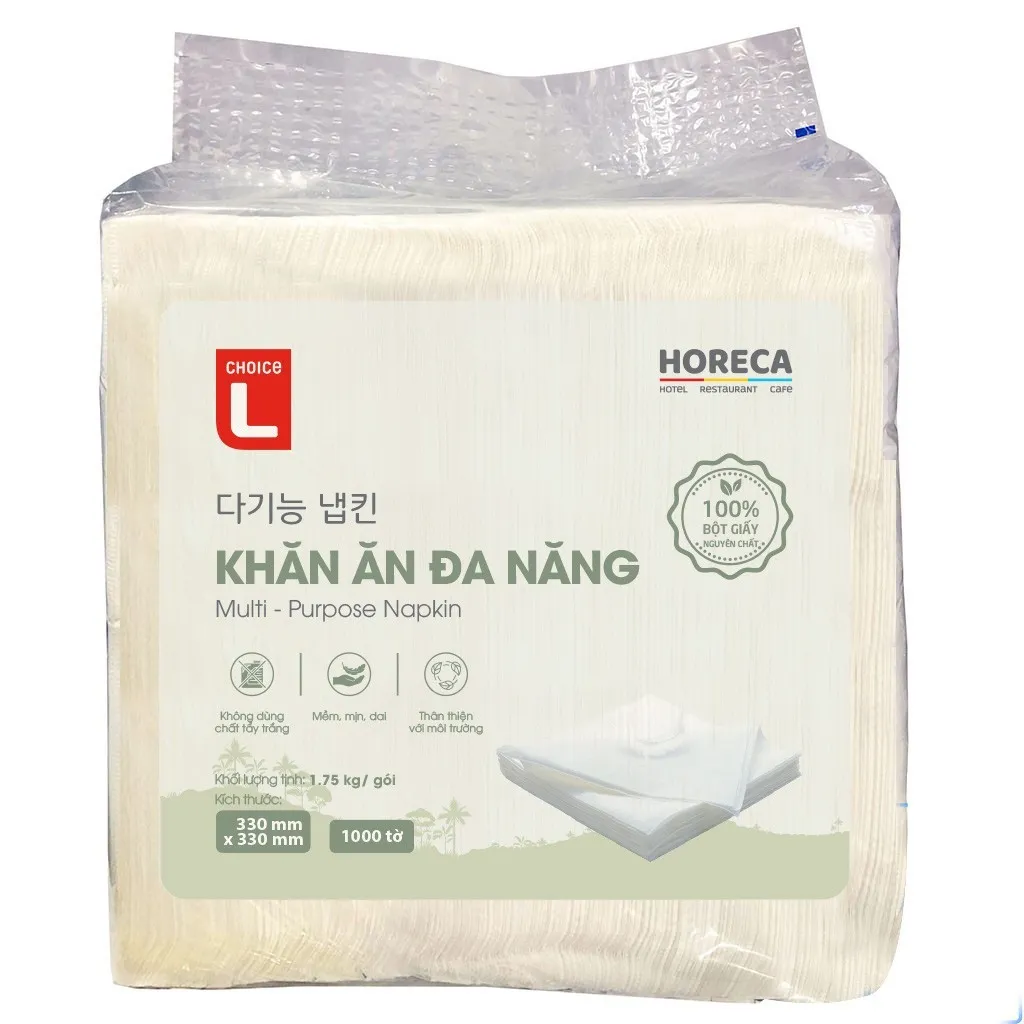 Khăn Ăn Choice L 33x33cm Gói 1000 Tờ