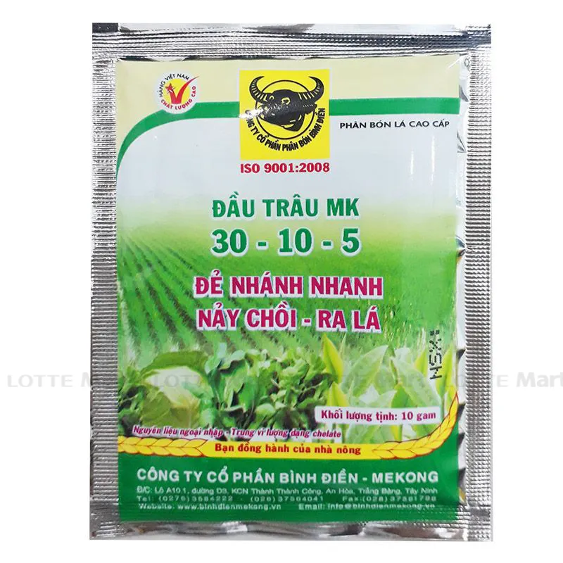 Phân Đầu Trâu Nảy Chồi Ra Lá Phú Nông 30-10-5 10g