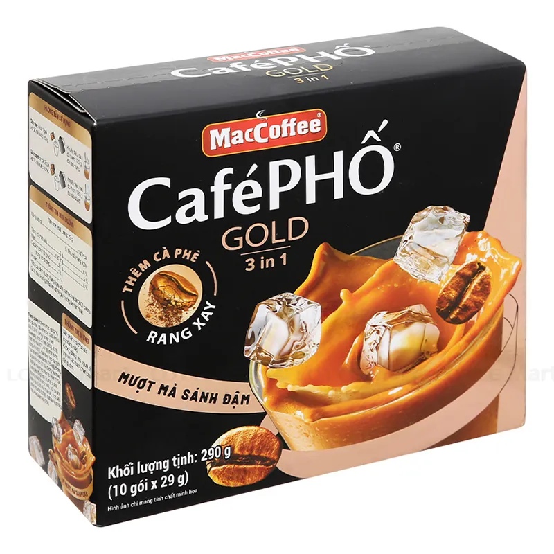 Cà Phê Hòa Tan Café Phố Gold 3in1 Hộp 290G (29G x 10 Gói)