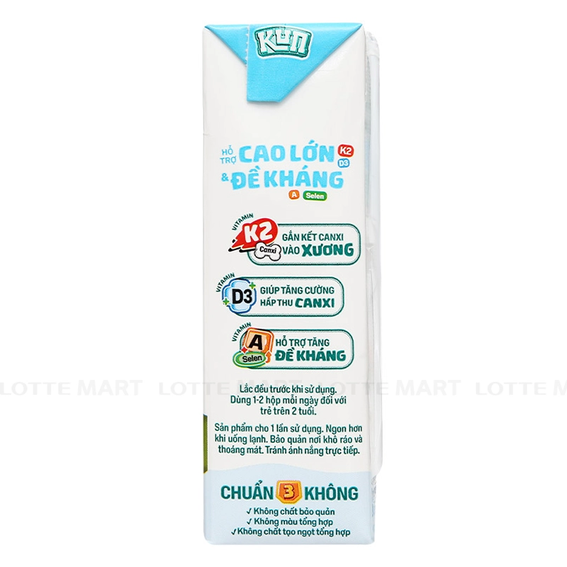 Sữa Tươi Tiệt Trùng LOF Kun Ít Đường Lốc 4 Hộp 180ml