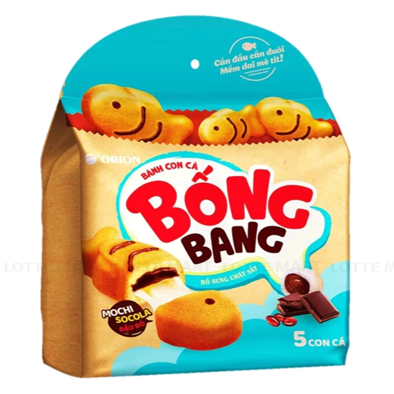 Bánh Cá Bống Bang Mochi Socola Đậu Đỏ Orion Gói 145G