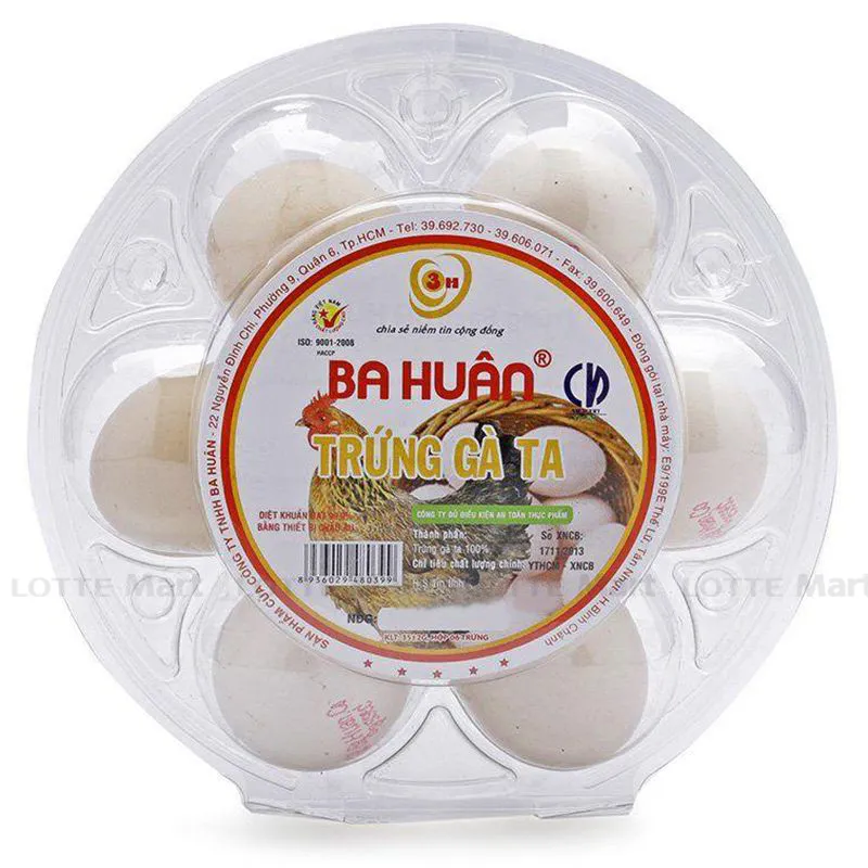 Trứng gà ta Ba Huân hộp 6 quả 250g (ea)