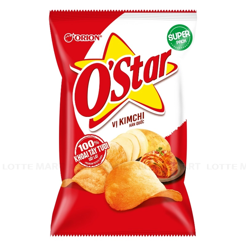 Snack khoai tây O'Star vị kim chi Hàn Quốc 63G