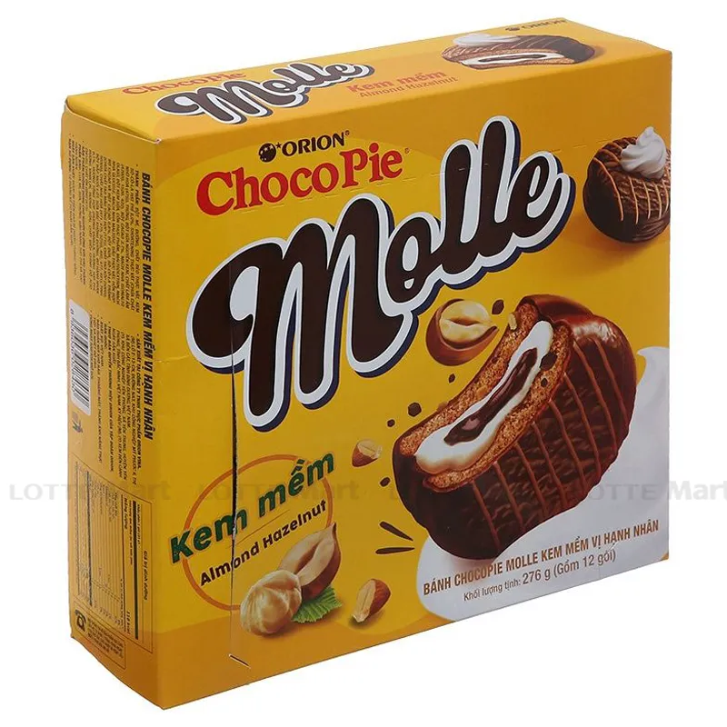 Bánh Chocopie Molle Kem Mềm Vị Hạnh Nhân 12P 276g