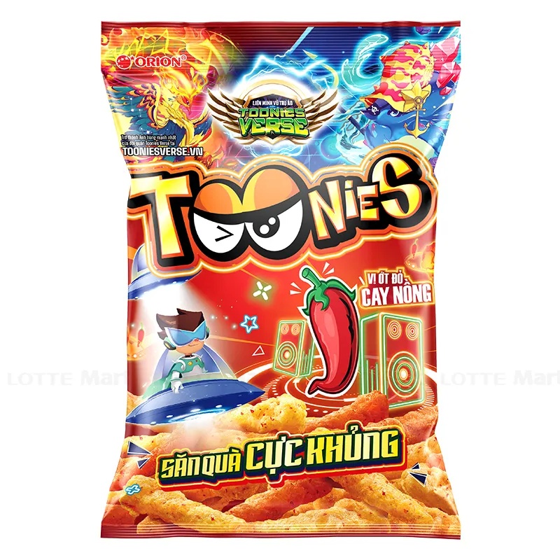 Snack Toonies Vị Ớt Đỏ Cay Nồng Gói 60G