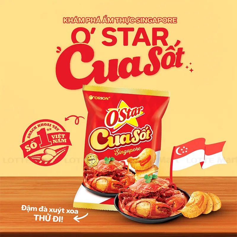 Snack vị cua sốt Singapore O'Star gói 90g tại Bách hóa XANH