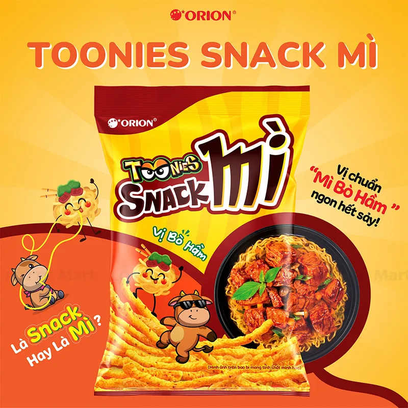 Snack Mì Toonies Vị Bò Hầm Gói 60g