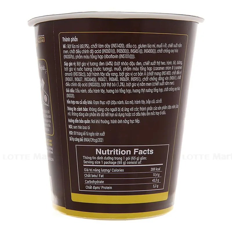 Mì Jin Tương Đen Vị Bò Ly 65G