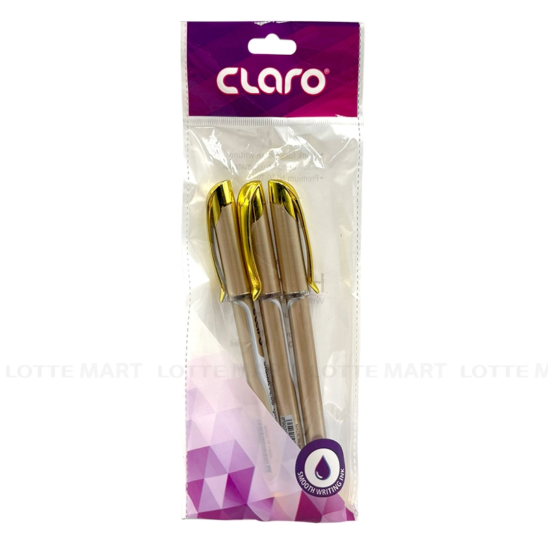 Bút Bi Xanh Claro Sigma Plus Gold 0.7mm Vỉ 3 Cây