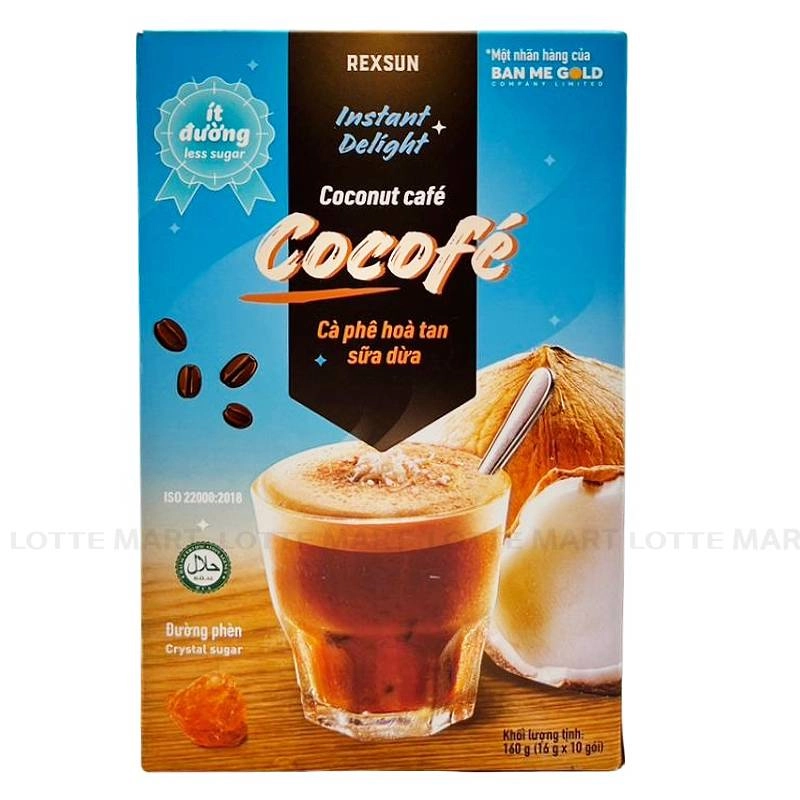 Thùng 10 Hộp Cà Phê Hòa Tan Rexsun Cocofé Sữa Dừa 160G