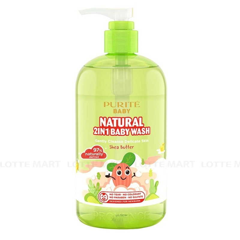 Sữa Tắm Gội Purite Baby Natural 2In1 Bơ Đậu Mỡ 500Ml