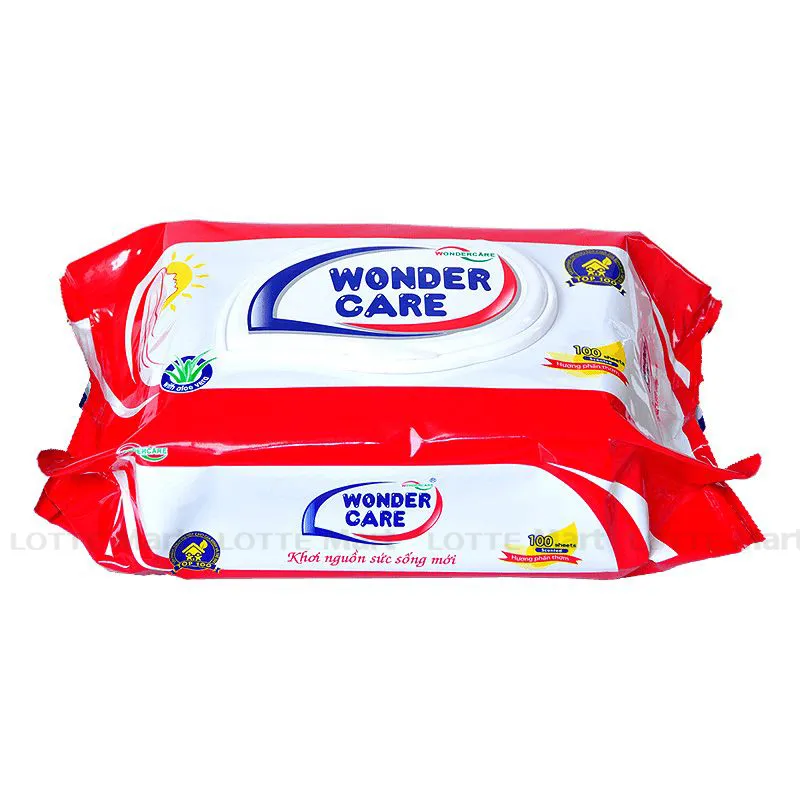 Khăn Ướt Wonder Care Hương Phấn Thơm 100 Miếng