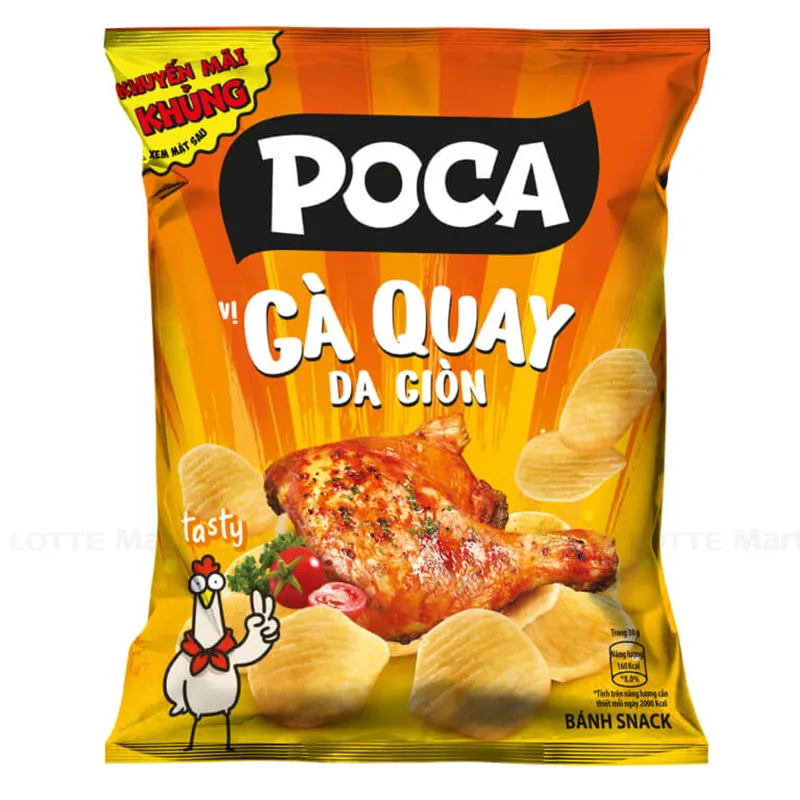 Snack Poca Partyz Vị Gà Quay Da Giòn 37G