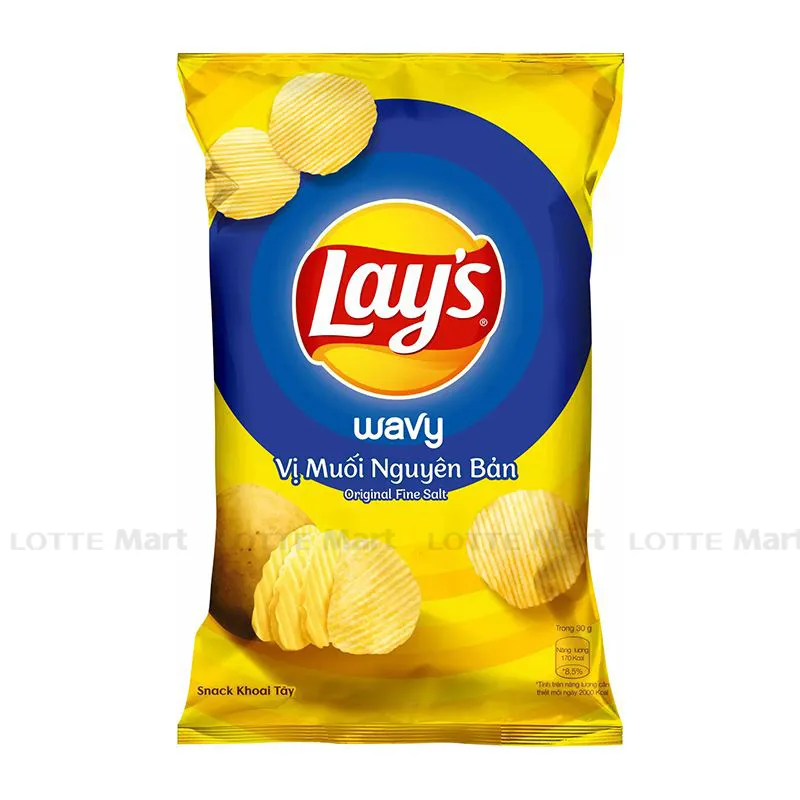 Snack Lay's Wavy Vị Muối Nguyên Bản Gói 95g