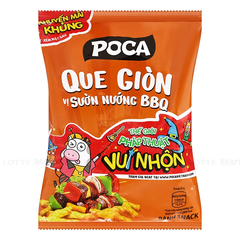 Snack Poca Que Giòn Vị Sườn Nướng BBQ Gói 60g