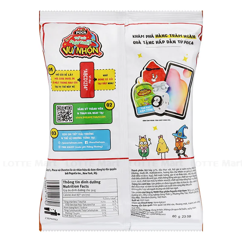 Snack Poca Que Giòn Vị Sườn Nướng BBQ Gói 60g