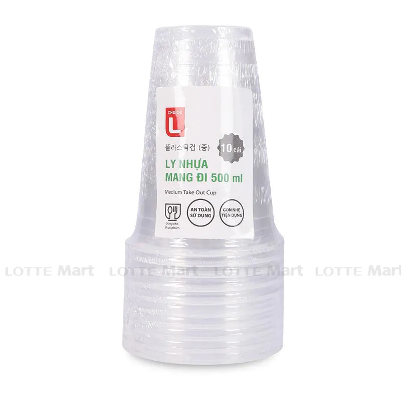 Ly Nhựa Mang Đi Choice L 500ml Lốc 10 Cái