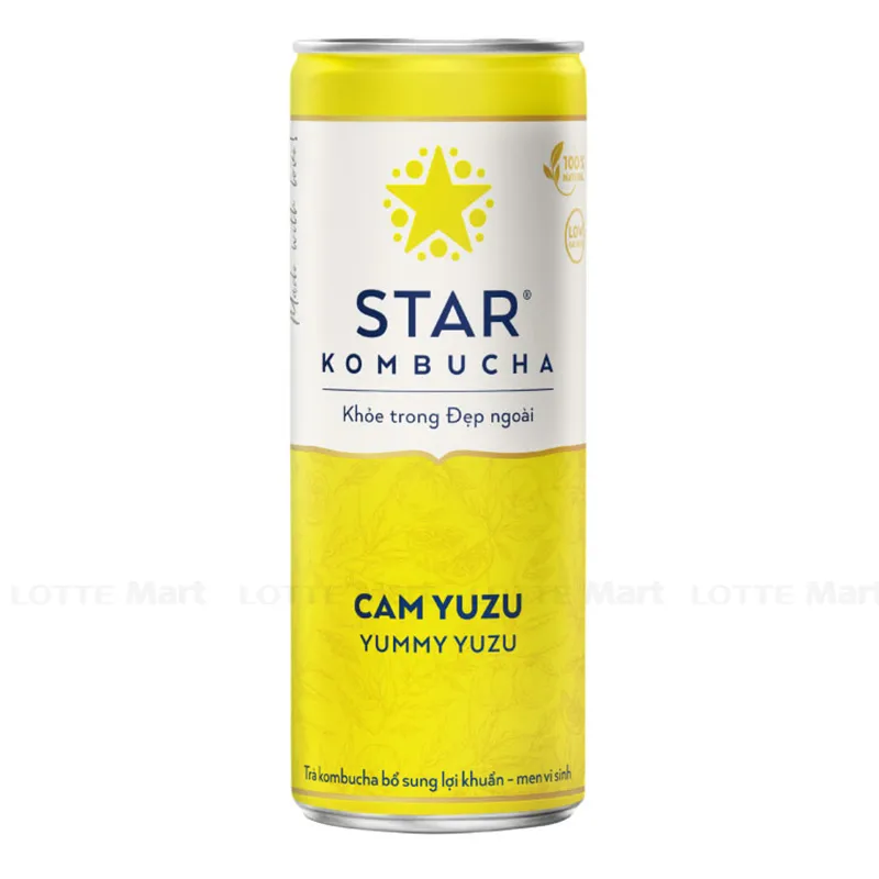 Nước Uống Lên Men Star Kombucha Cam Yuzu Lon 250Ml