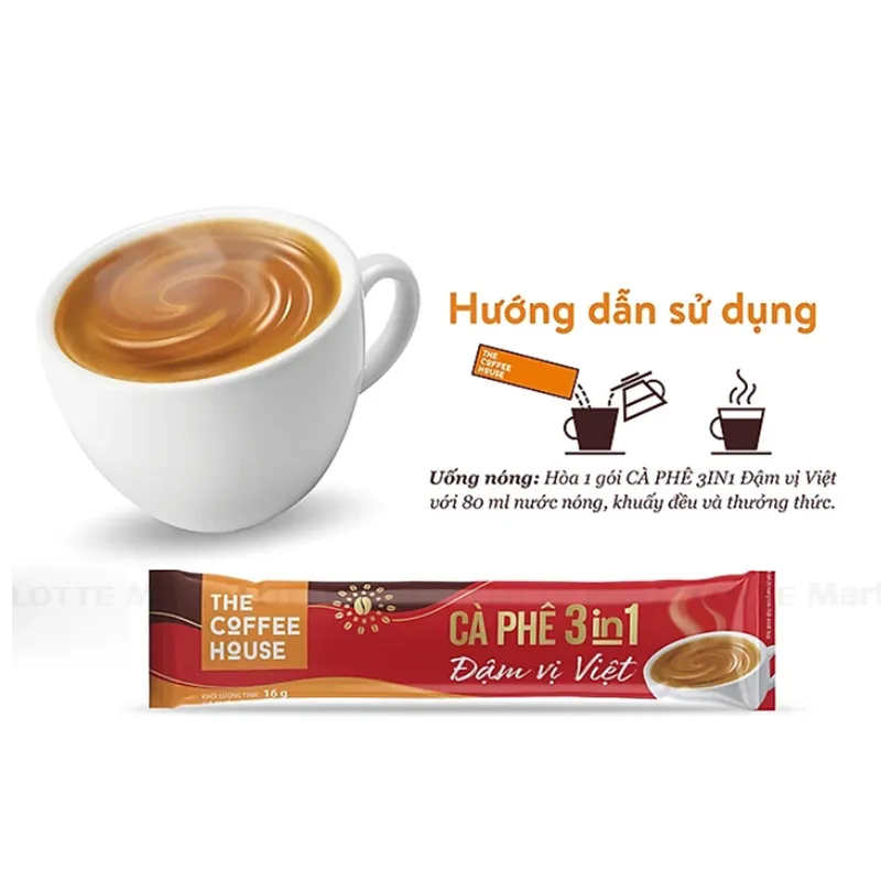 Cà phê 3 in 1 Đậm Vị Việt The Coffee House (18 gói x 16g)