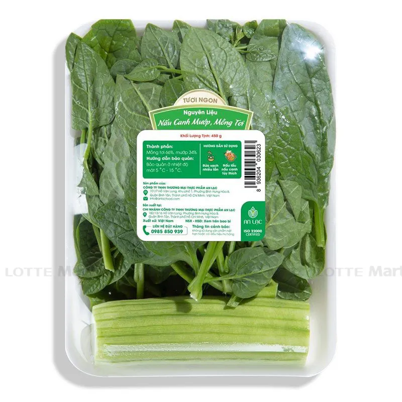 Nguyên liệu nấu canh mướp, mồng tơi An Lạc gói 450g (ea)