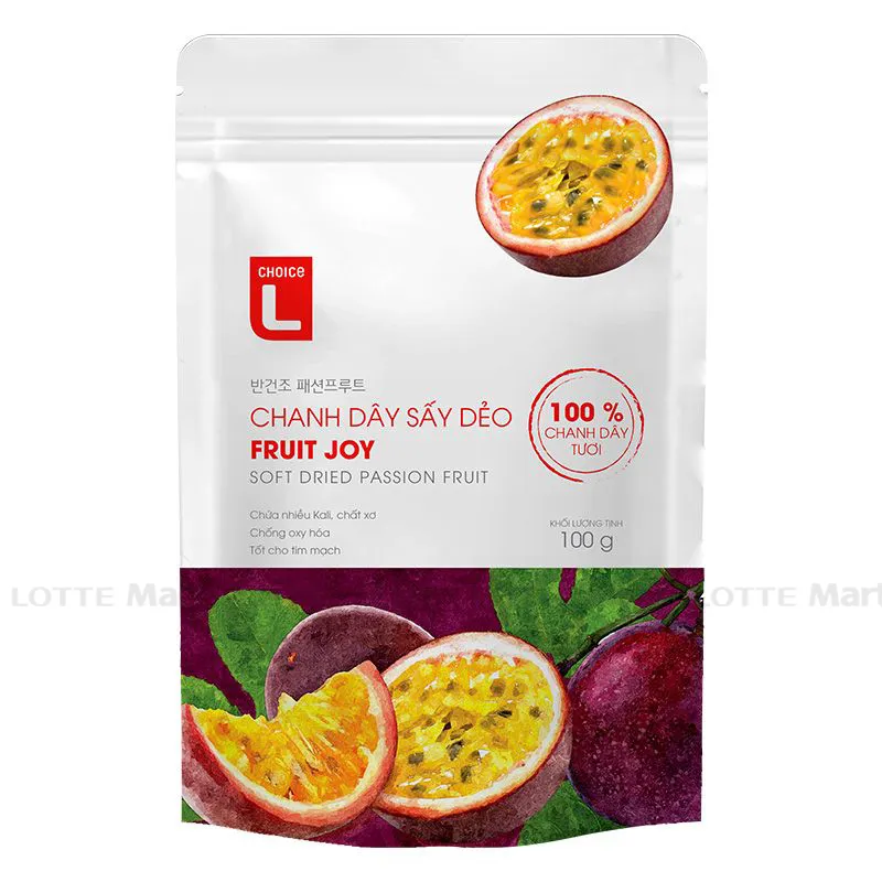 Chanh Dây Sấy Dẻo Choice L Fruit Joy Gói 100G