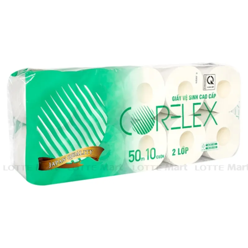 Giấy Vệ Sinh Corelex Cao Cấp Có Lõi Lốc 10 Cuộn