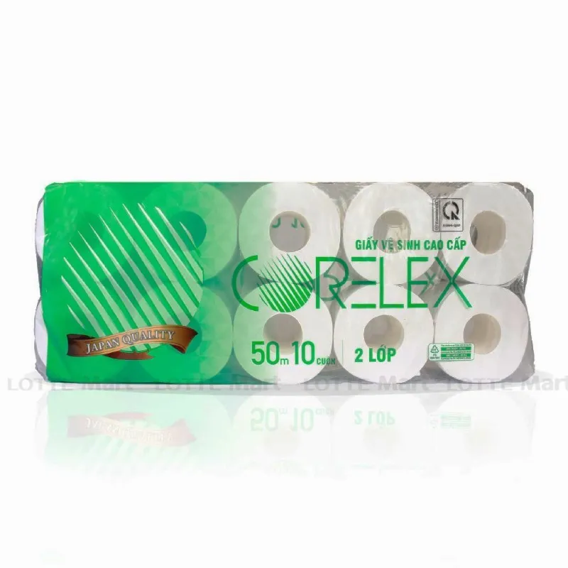 Giấy Vệ Sinh Corelex Cao Cấp Có Lõi Lốc 10 Cuộn