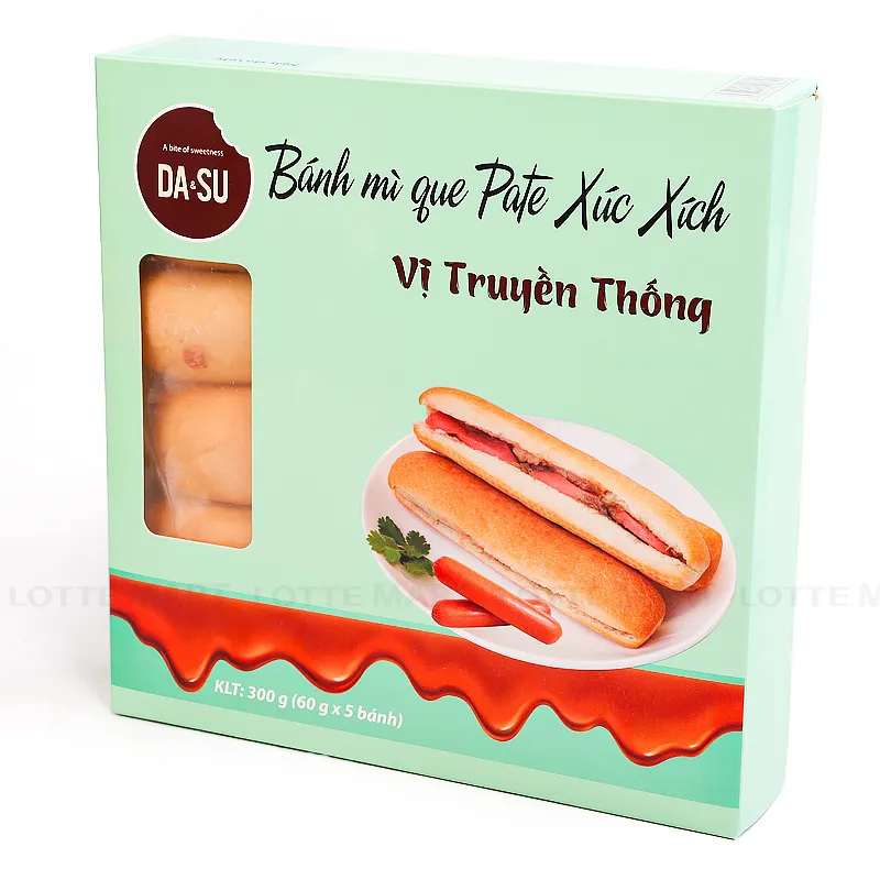 Bánh Mì Que Pate Xúc Xích Dasumy Vị Truyền Thống Hộp 300G (60G x 5 Bánh)