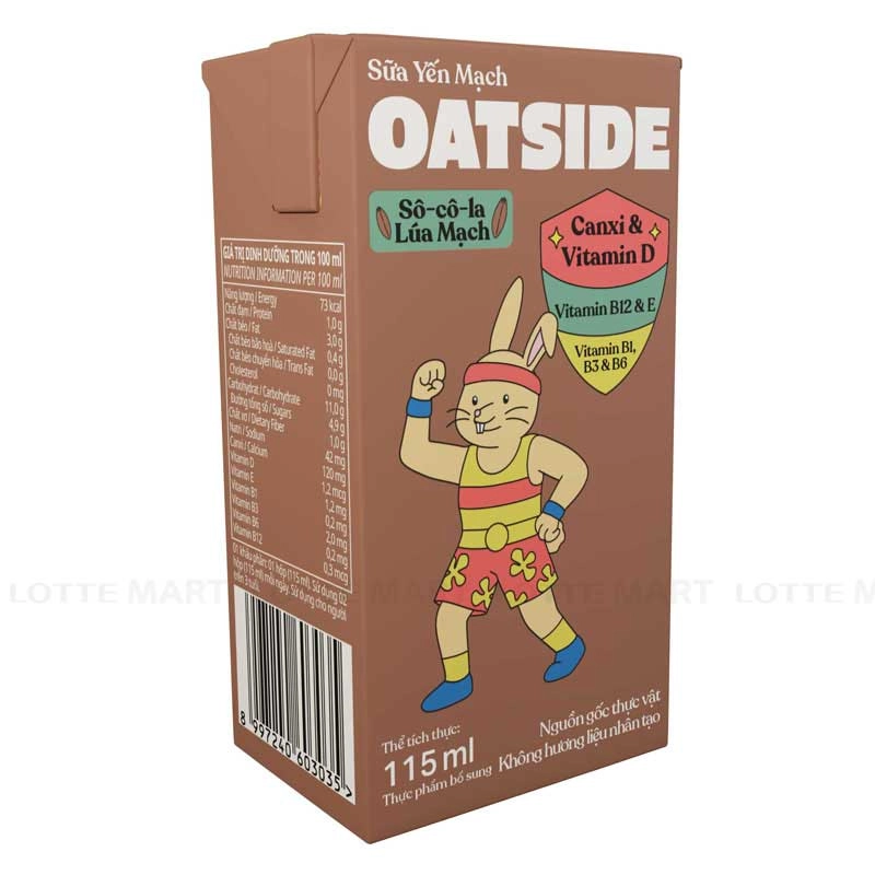Lốc 4 Hộp Sữa Lúa Mạch Oatside Vị Socola Lúa Mạch 115ml