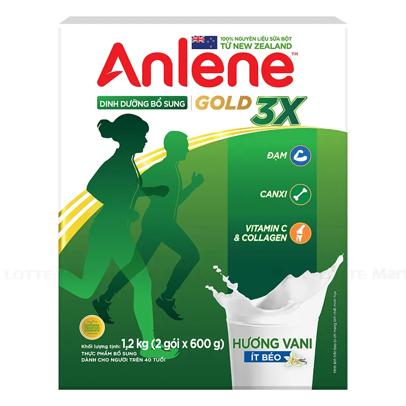 Sữa Bột Anlene Gold Movepro 3X Hương Vanilla (Trên 40 Tuổi) Hộp 1.2kg