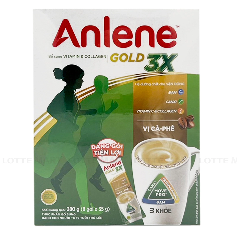 Sữa Bột Anlene Gold Movepro 3X Vị Cà Phê 8 Gói 35G