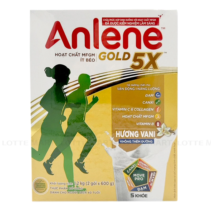 Sữa Anlene Gold 5X Hương Vani 1.2Kg