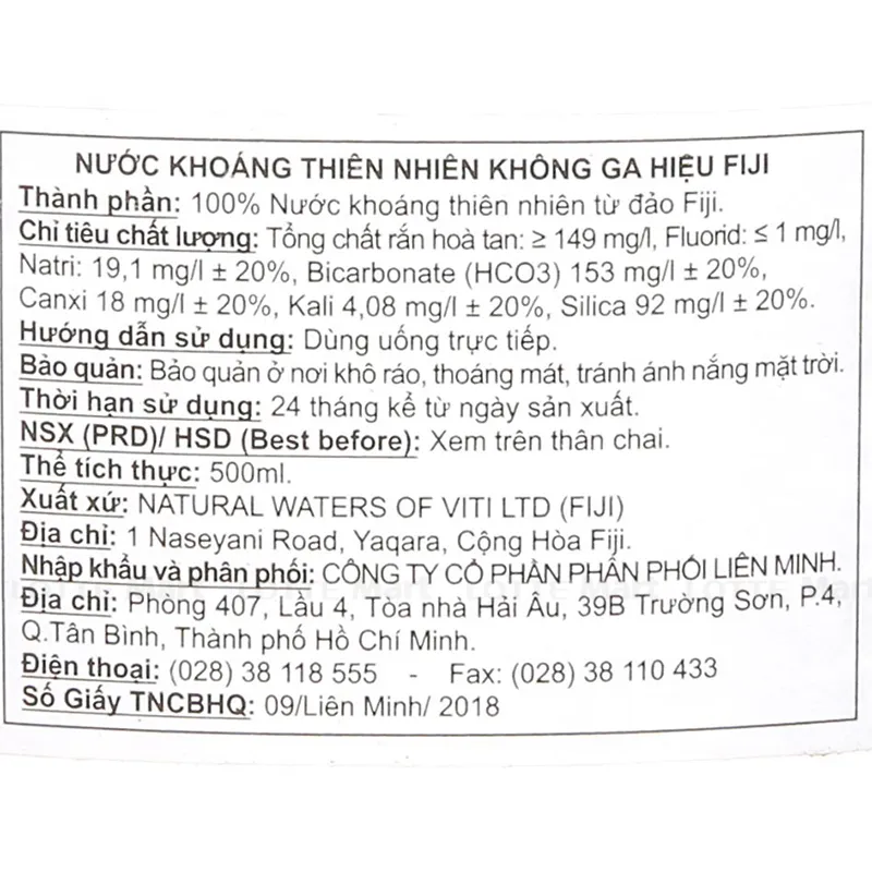 Nước Khoáng Fiji Chai 500Ml