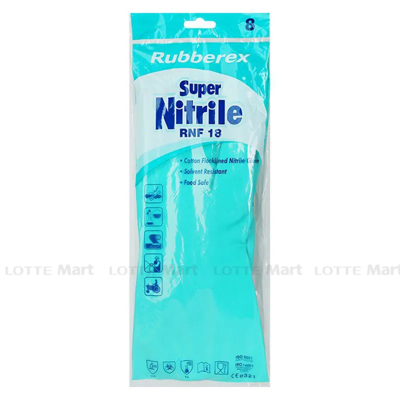 Găng Tay Cao Su Rubberex Super Nitrile RNF18 Màu Xanh 33cm