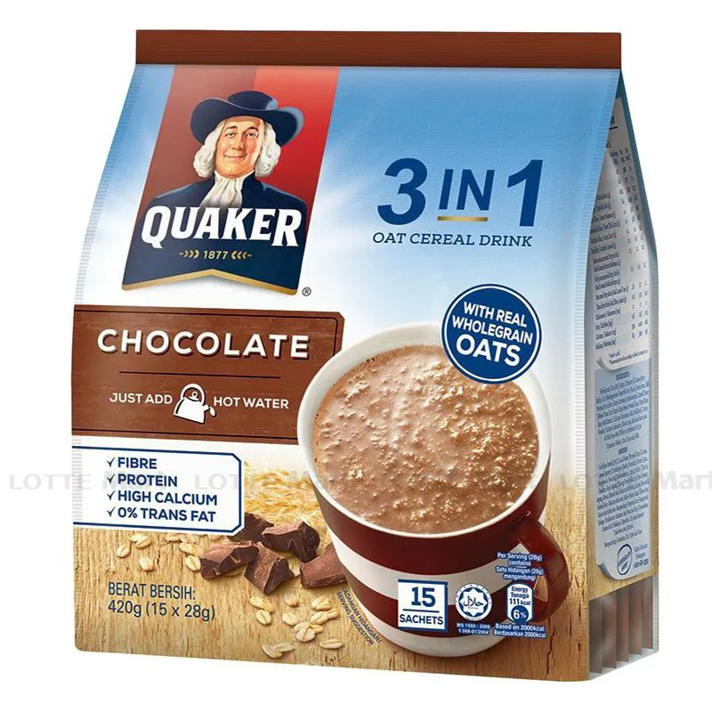 Thức Uống Yến Mạch Quaker 3in1 Vị Choco 420G (15 Gói x 28G)