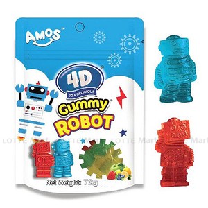 Kẹo Dẻo Amos Robot 4D Gói 72g
