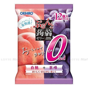 Thạch Trái Cây Orihiro Vị Đào Và Nho Tím Gói 216g