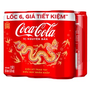 Nước Ngọt Coca Cola Vị Nguyên Bản Lốc 6 Lon 320ml