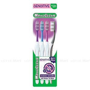 Bàn Chải Đánh Răng Oral Clean Sensitive Extra Soft (Bộ 3+1)