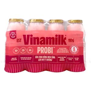 Sữa Chua Uống Probi Ít Đường Vị Lựu Đỏ Lốc 4 Chai 130ml