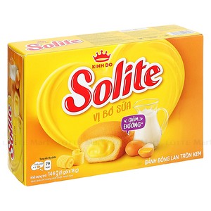 Bánh Bông Lan Tròn Solite Vị Bơ Sữa Hộp 144g