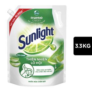 Nước Rửa Chén Sunlight Thiên Nhiên Hương Lô Hội Túi 3.3kg